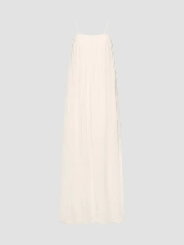 TWP Shirred Linen-blend Column Dress
