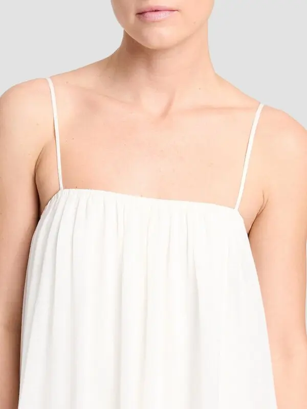 TWP Shirred Linen-blend Column Dress