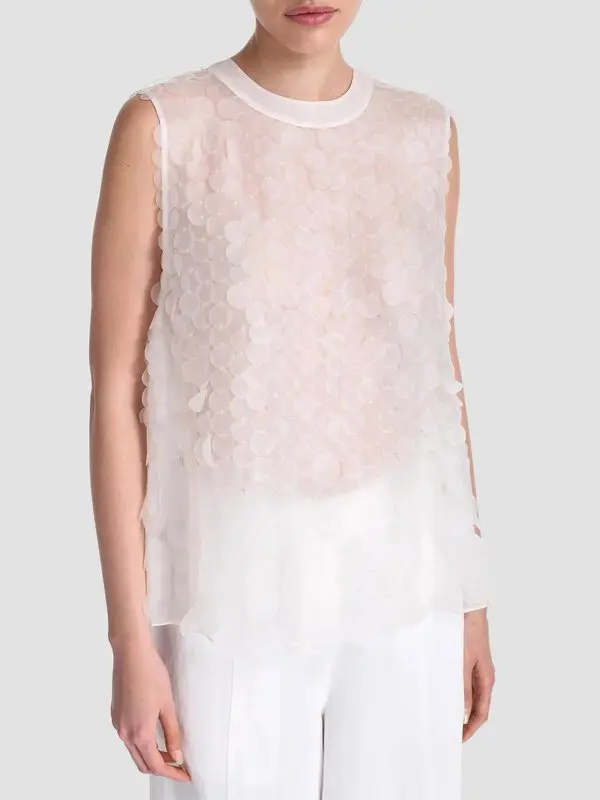 TWP Shell Semi-sheer Silk Top