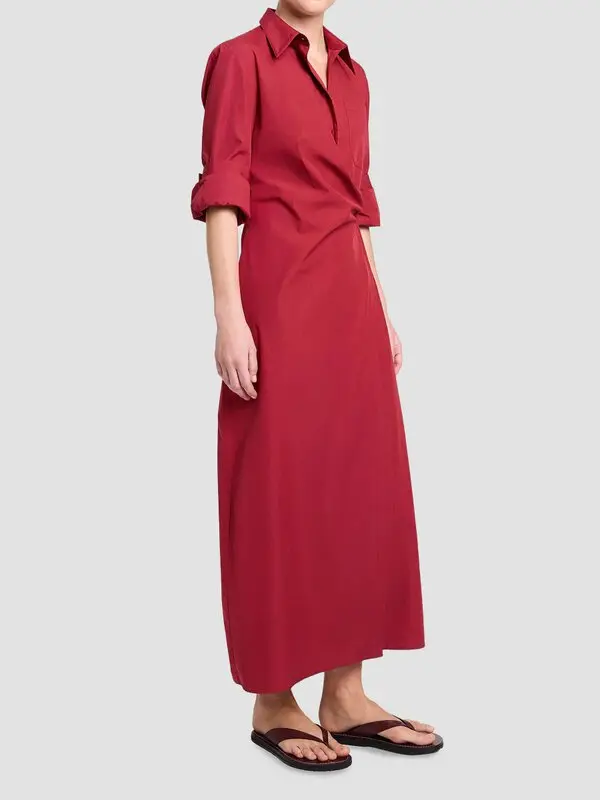 TWP New Earl Cotton Wrap-style Maxi Shirtdress
