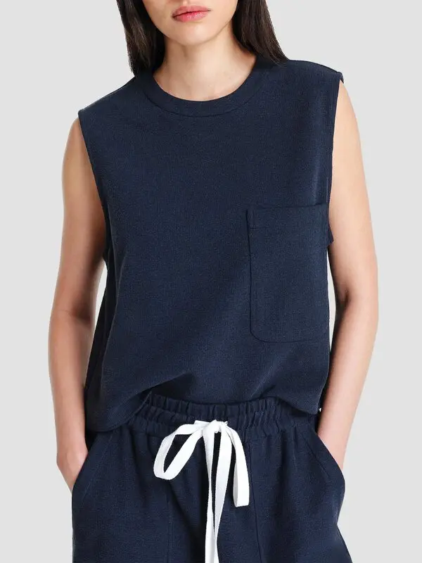 TWP Short Muscle Cotton-blend Tank - Midnight