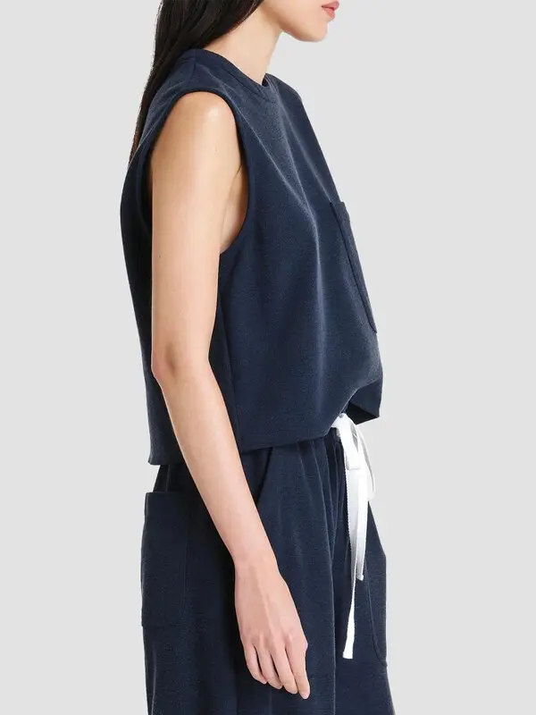 TWP Short Muscle Cotton-blend Tank - Midnight
