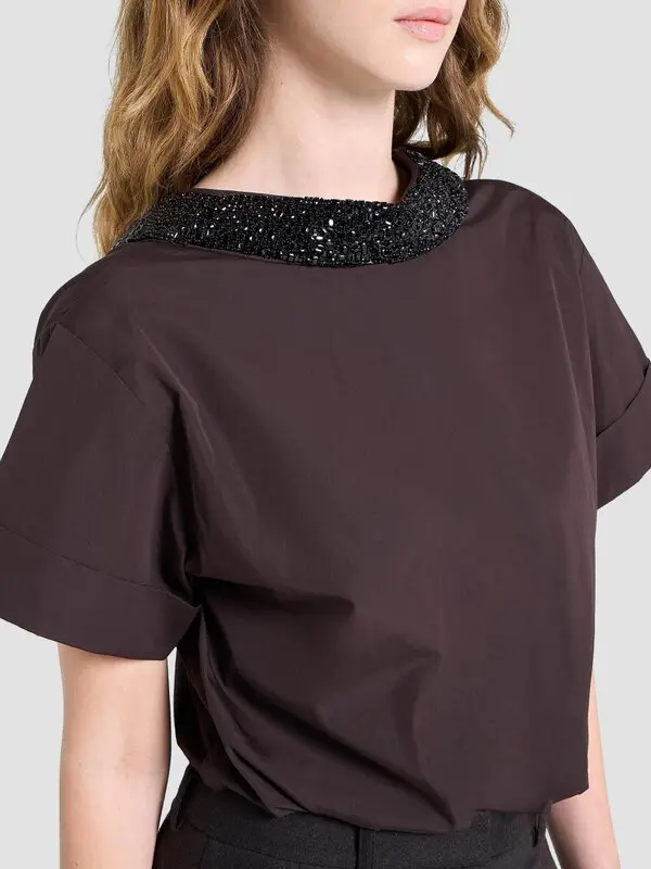 TWP She Comes And Goes Again Embellished Crop Shirt