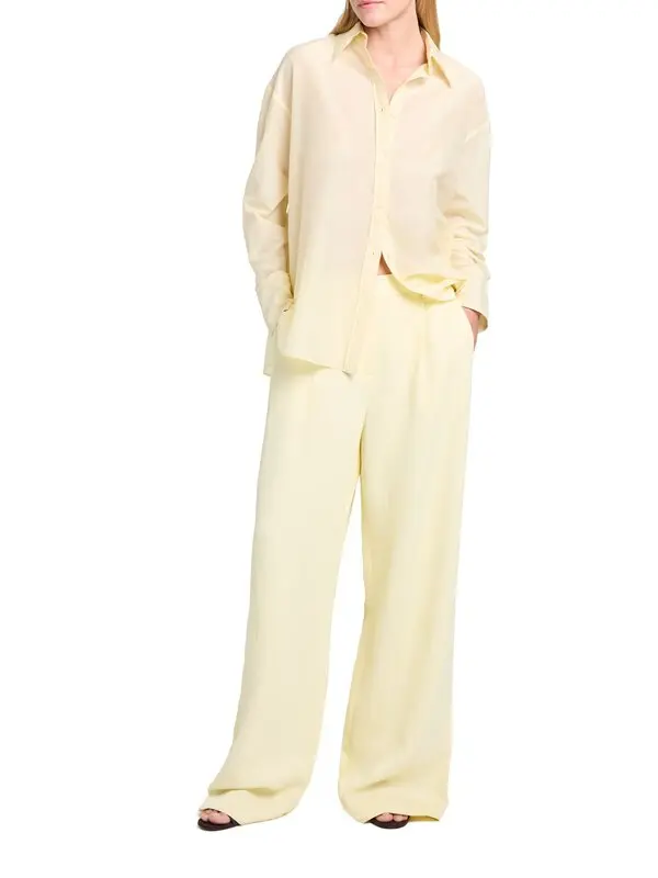 TWP Hudson St. Linen-blend Pants - Bone