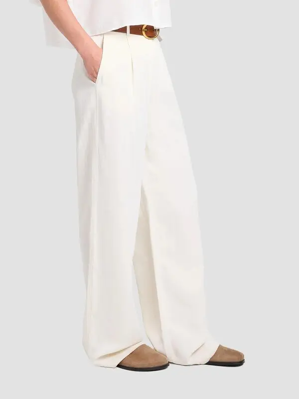 TWP Hudson St. Linen-blend Pants - Bone
