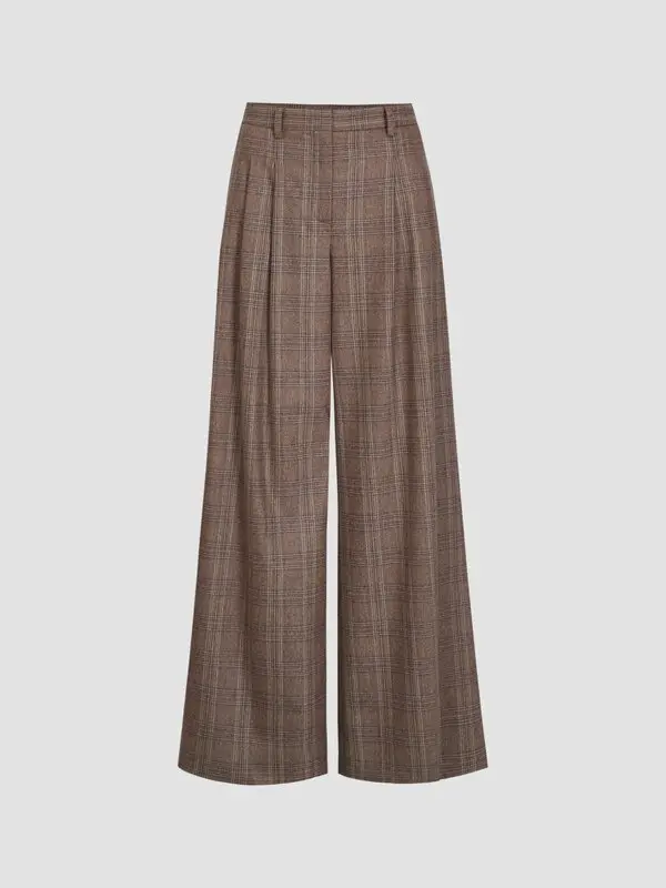 TWP Avery Plaid Wool-blend Pants