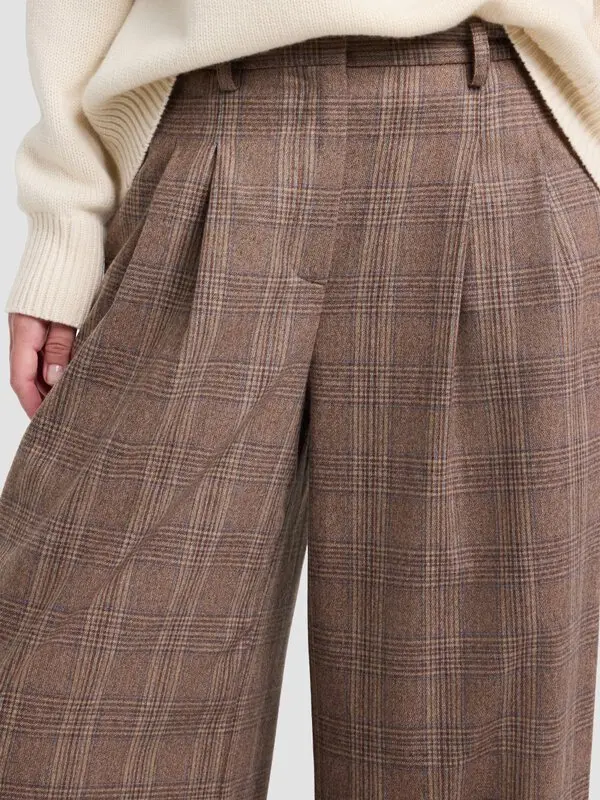 TWP Avery Plaid Wool-blend Pants