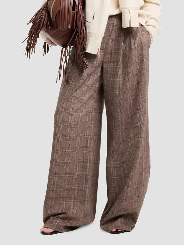 TWP Avery Plaid Wool-blend Pants