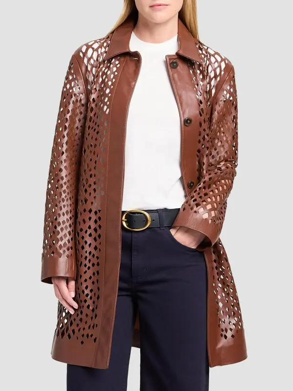 TWP Edinburgh Laser-cut Leather Coat
