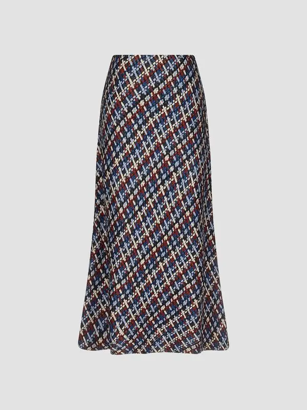 TWP Woven Leather A-line Midi-skirt