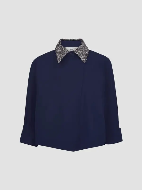 TWP New Chapter Crystal-collar Cotton Shirt