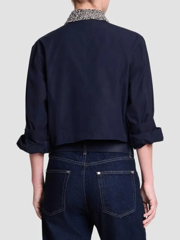 TWP New Chapter Crystal-collar Cotton Shirt