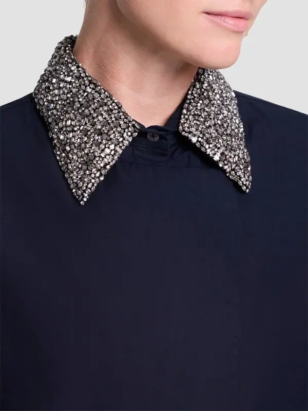 TWP New Chapter Crystal-collar Cotton Shirt
