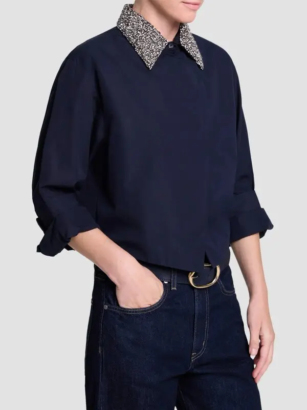 TWP New Chapter Crystal-collar Cotton Shirt