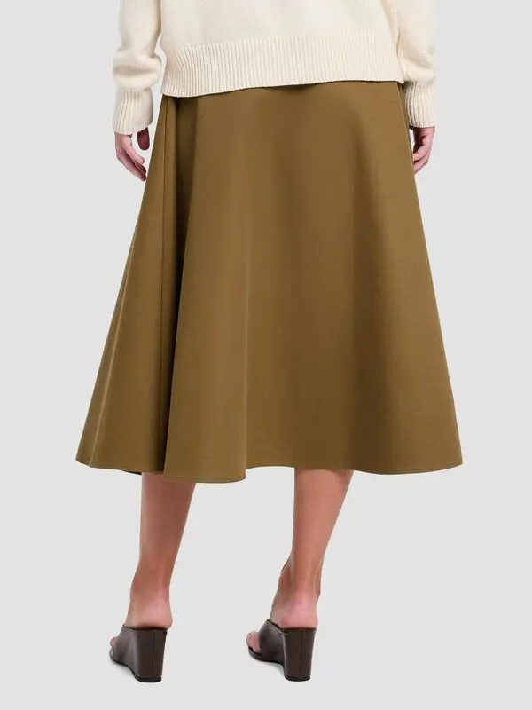 TWP Full Sweep Circle Double-canvas Cotton A-line Midi Skirt