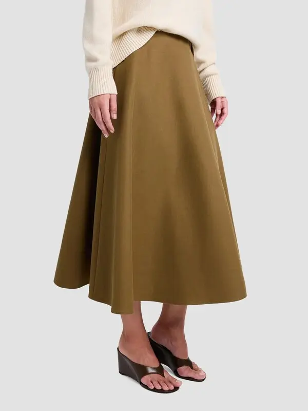 TWP Full Sweep Circle Double-canvas Cotton A-line Midi Skirt