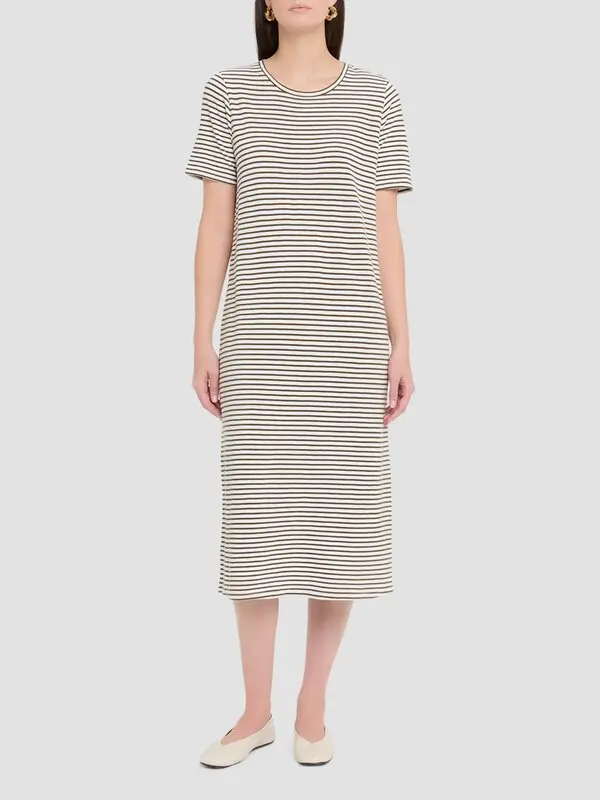 Eileen Fisher Striped Cotton Midi Dress