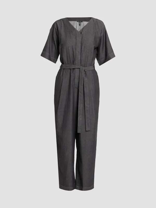Eileen Fisher Cotton Twill V-neck Jumpsuit