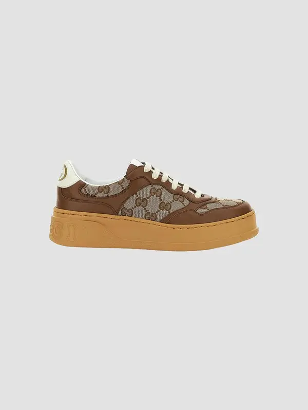 Gucci Gg Canvas & Leather Low-top Sneakers