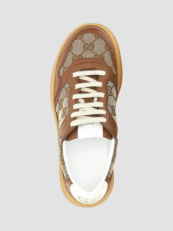 Gucci Gg Canvas & Leather Low-top Sneakers