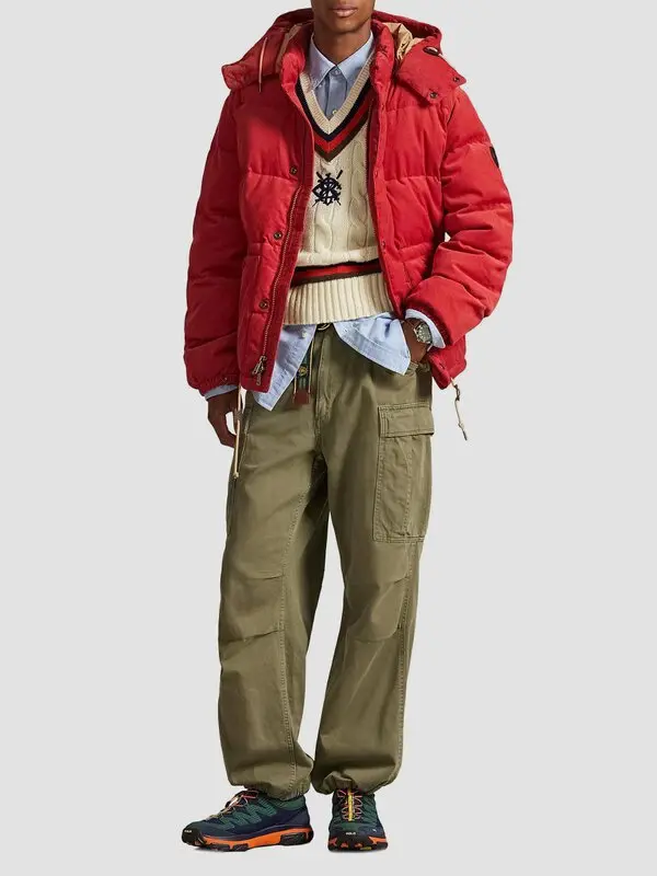 Polo Ralph Lauren The Wainwright Corduroy Hooded Down Jacket - Spring Red