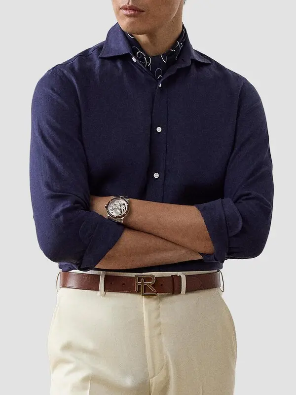Ralph Lauren Purple Label Linen Shirt - Spring Navy