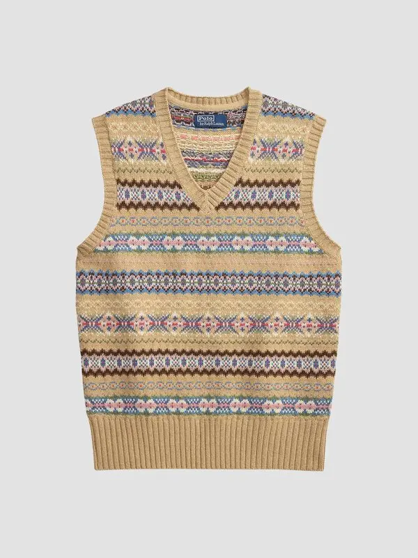 Polo Ralph Lauren Patterned Cotton-wool Sleeveless Sweater