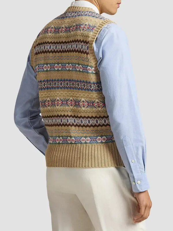 Polo Ralph Lauren Patterned Cotton-wool Sleeveless Sweater