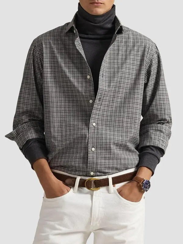 Polo Ralph Lauren Grid Cotton Poplin Shirt - Charcoal Multi