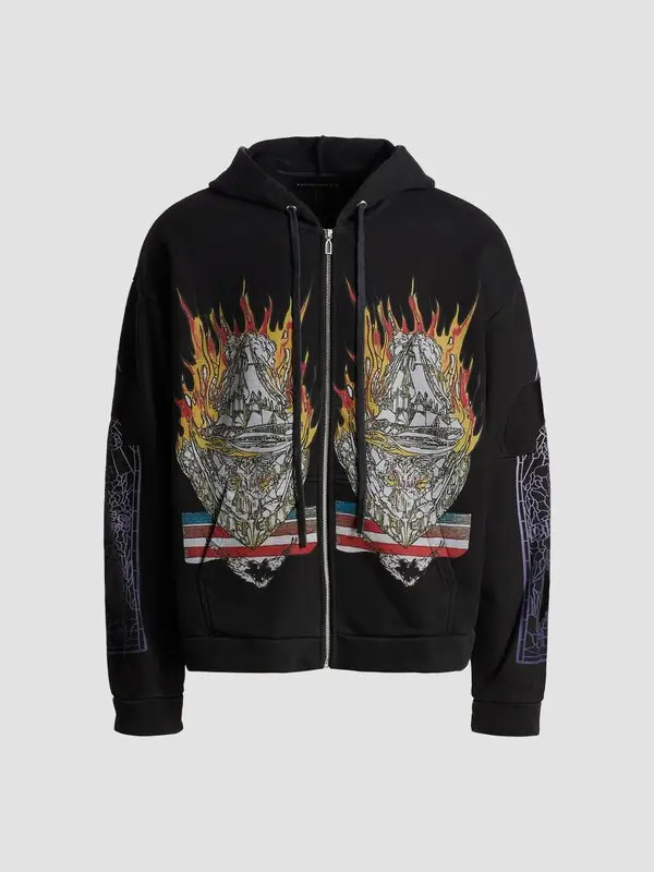 WHO DECIDES WAR Engulfed Memories Full-zip Hoodie