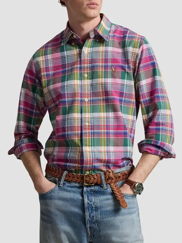 Polo Ralph Lauren Plaid Stretch-cotton Button-down Oxford Shirt