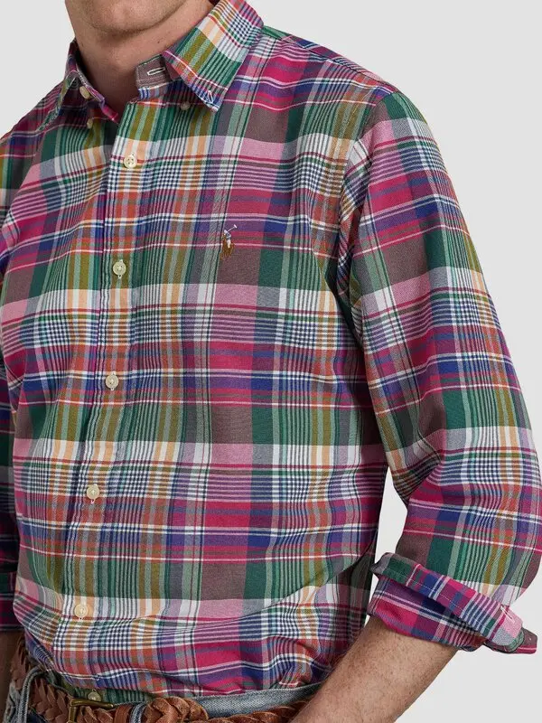Polo Ralph Lauren Plaid Stretch-cotton Button-down Oxford Shirt