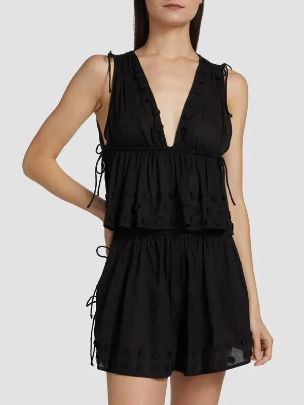Ulla Johnson Anya Plunging V-neck Cotton Cover-up Top