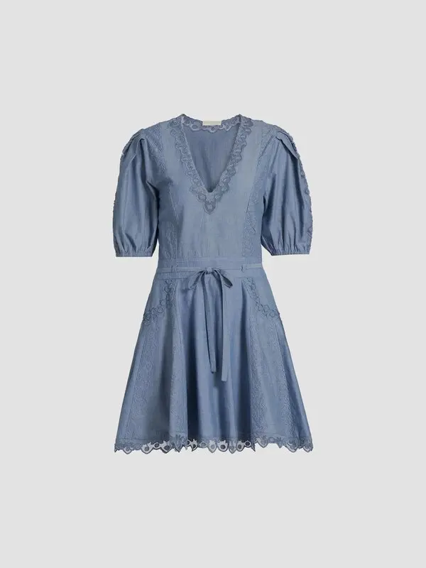 Ulla Johnson Camila Lace-trim Cotton A-line Minidress