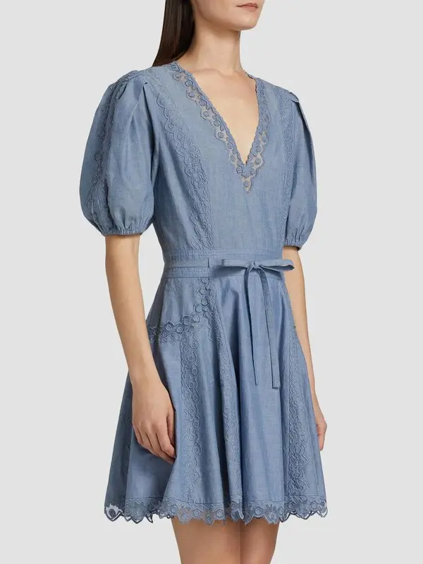 Ulla Johnson Camila Lace-trim Cotton A-line Minidress