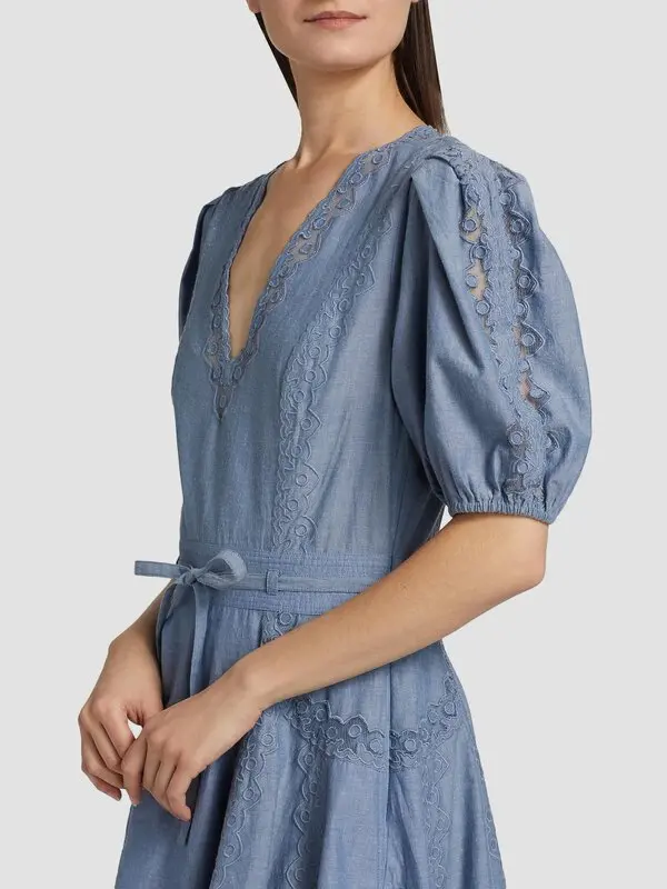 Ulla Johnson Camila Lace-trim Cotton A-line Minidress