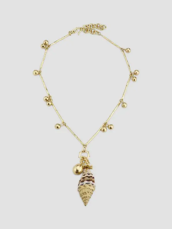 Ulla Johnson Livia Goldtone & Spotted Shell Pendant Necklace