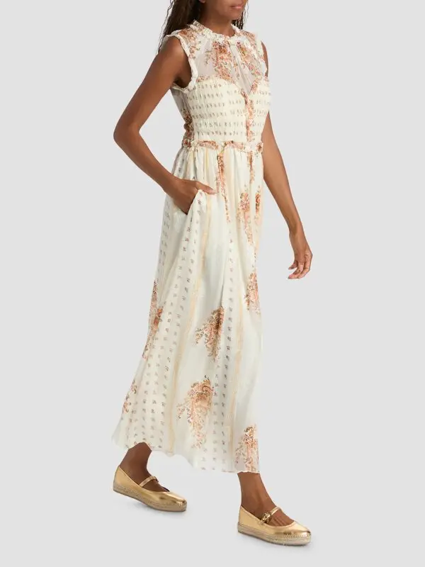 Ulla Johnson Kasia Printed Silk Chiffon Midi-dress
