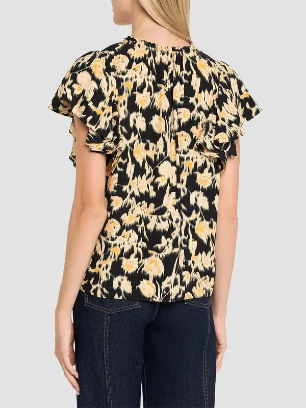 Ulla Johnson Lilo Flutter-sleeve Blouse - Multi