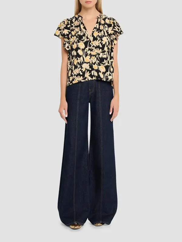 Ulla Johnson Lilo Flutter-sleeve Blouse - Multi