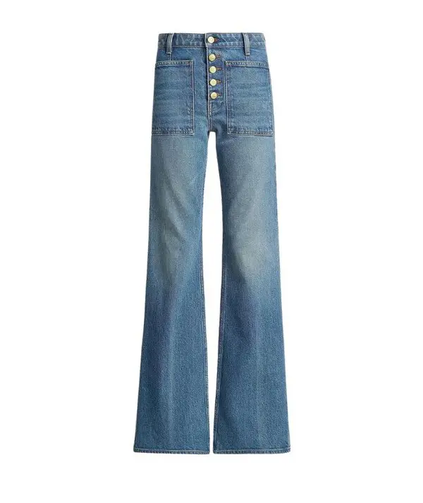 Ulla Johnson Stretch Lou Kick Flared Jeans - Danube