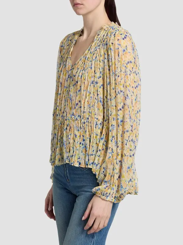 Ulla Johnson Leandra Printed Silk Blouse - Daffodil