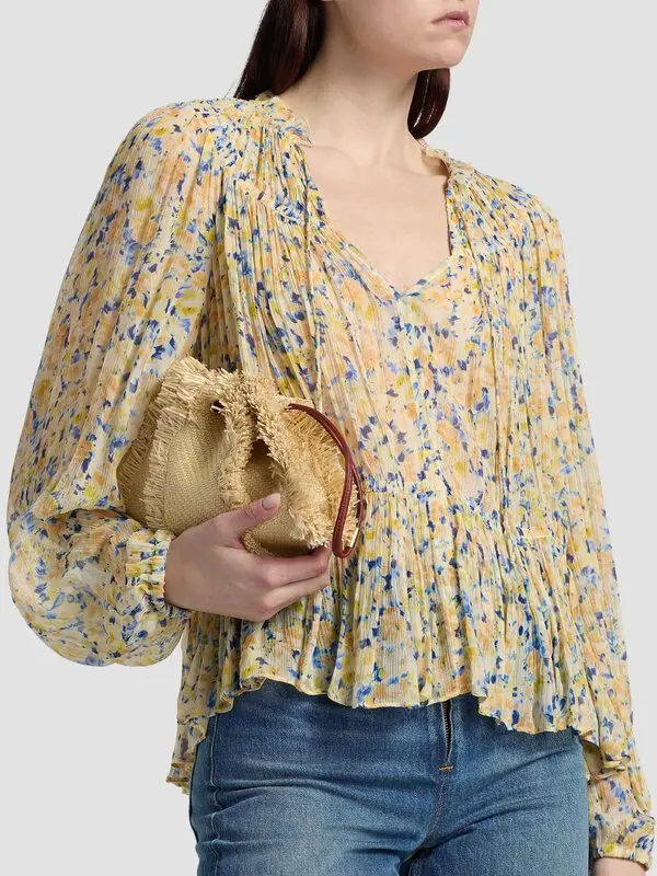 Ulla Johnson Leandra Printed Silk Blouse - Daffodil
