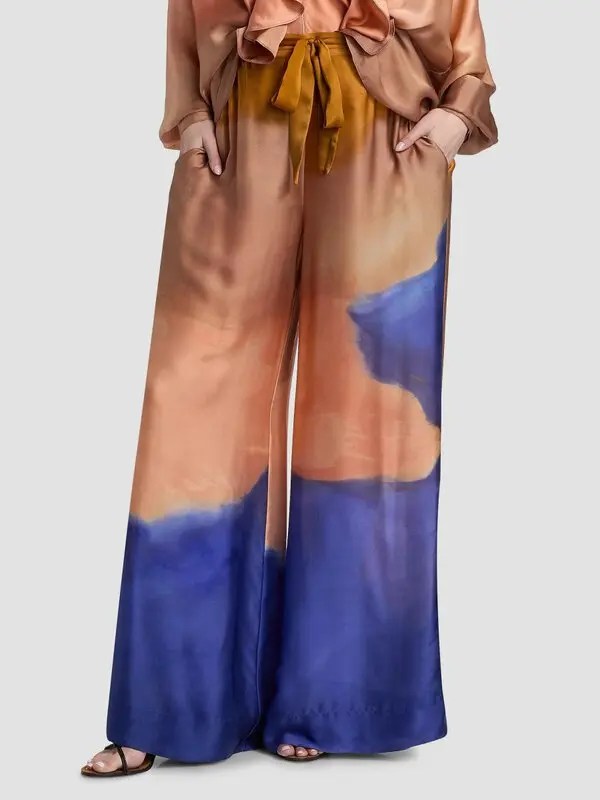 Ulla Johnson Julien Tie-dye Silk Wide-leg Pants