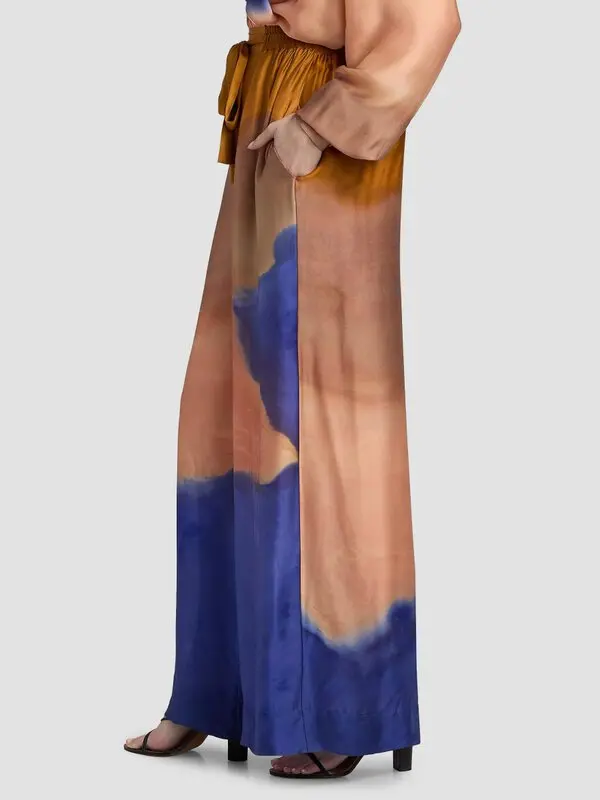 Ulla Johnson Julien Tie-dye Silk Wide-leg Pants