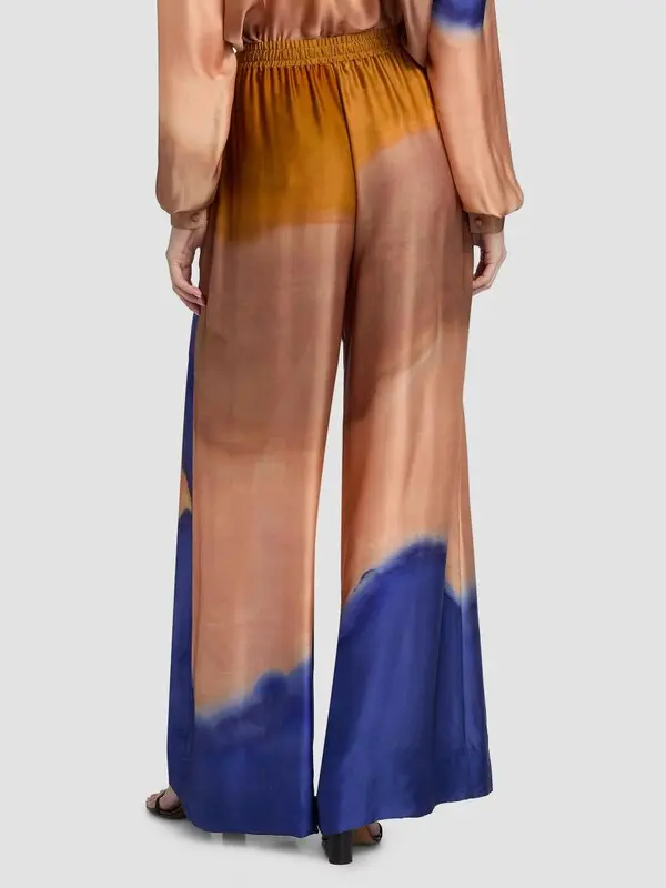 Ulla Johnson Julien Tie-dye Silk Wide-leg Pants