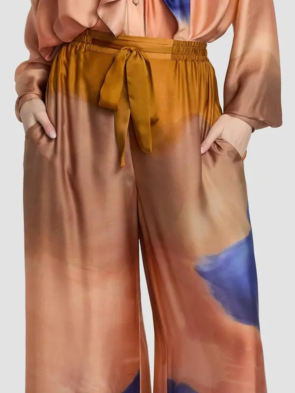 Ulla Johnson Julien Tie-dye Silk Wide-leg Pants