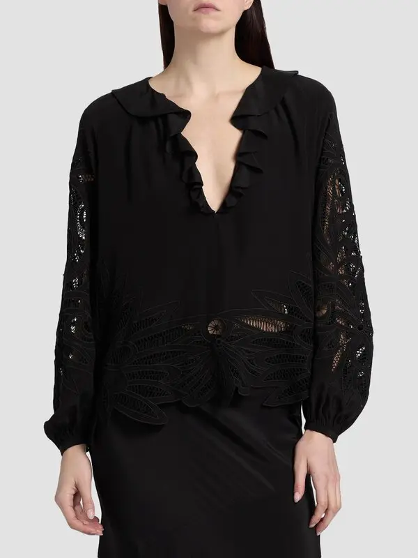 Ulla Johnson Adonis Silk Puff-sleeve Blouse - Noir