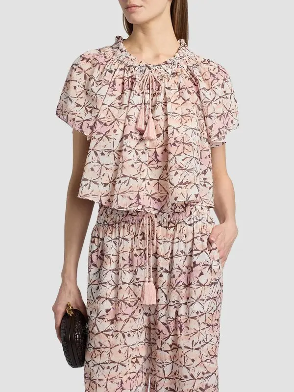 Ulla Johnson Alon Cotton Cover-up Top - Amethyst