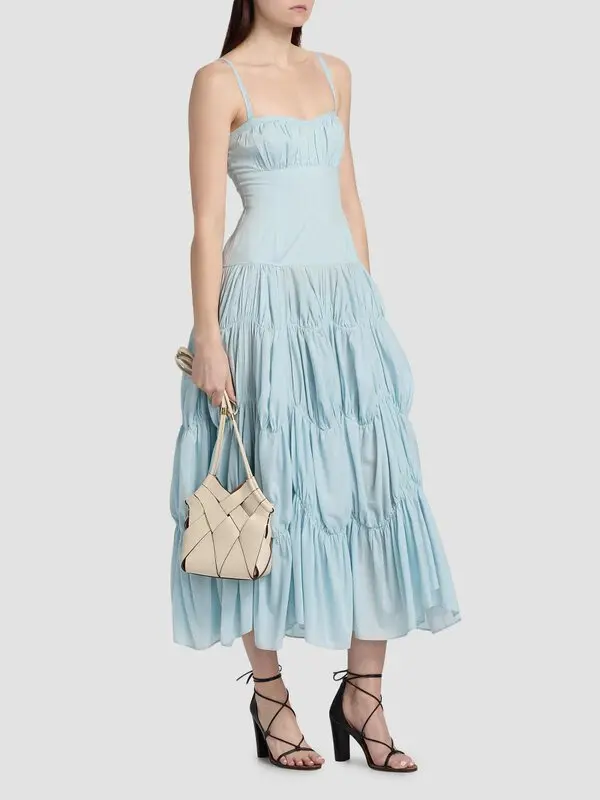 Ulla Johnson Emmalina Smocked Cotton Midi-dress